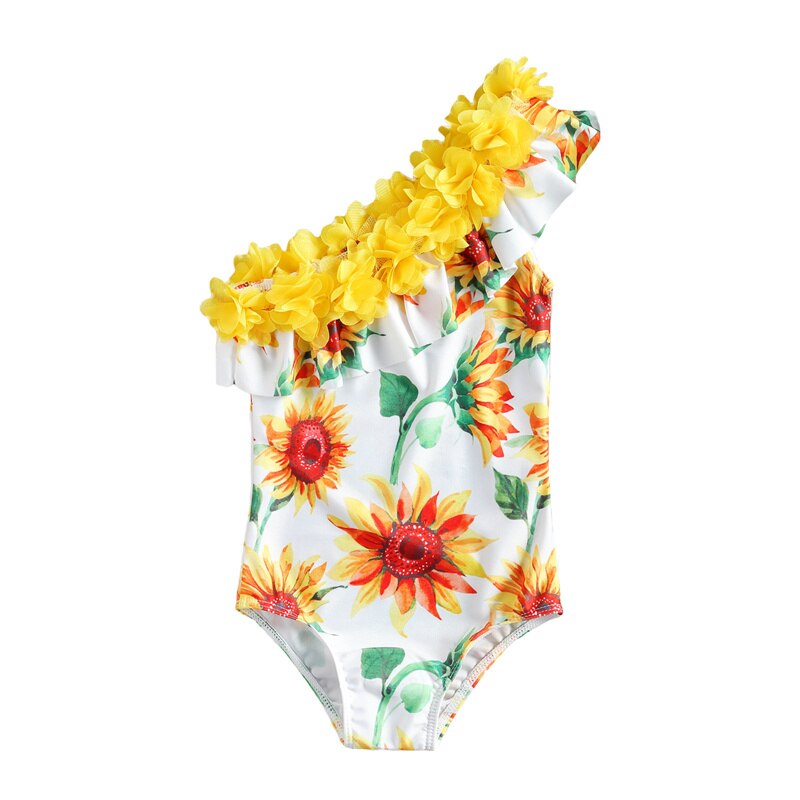 Kids Girls Swimsuit Children's Flower Sunflowe... – Vicedeal