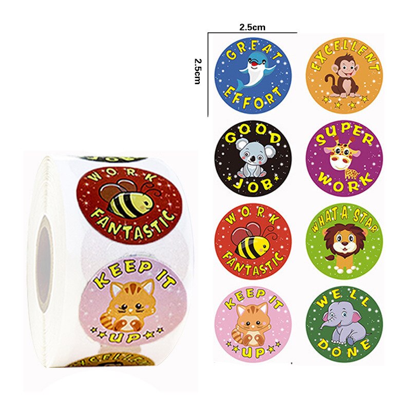 500 Pcs/Roll Stickers Post Label Children's Inspir... – Grandado