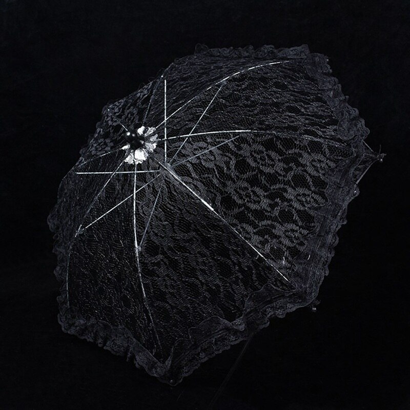 handmade white lace lace parasol and fan set weddi... – Vicedeal