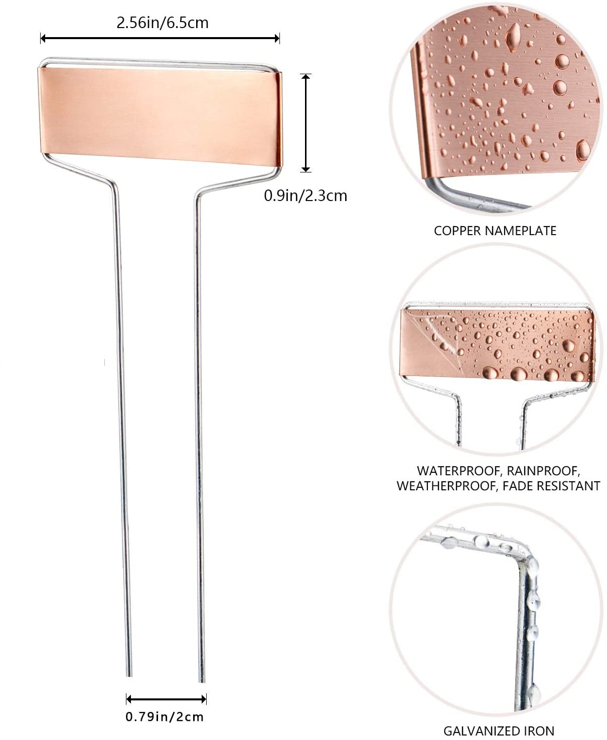 Metal Plant Label Stakes Copper Metal Plant Tags L... – Grandado