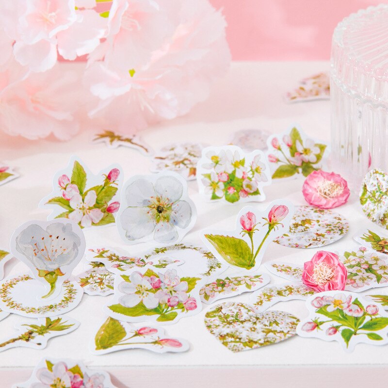 46 Pcs Spring Flowers Stickers Watercolor Potted P... – Grandado