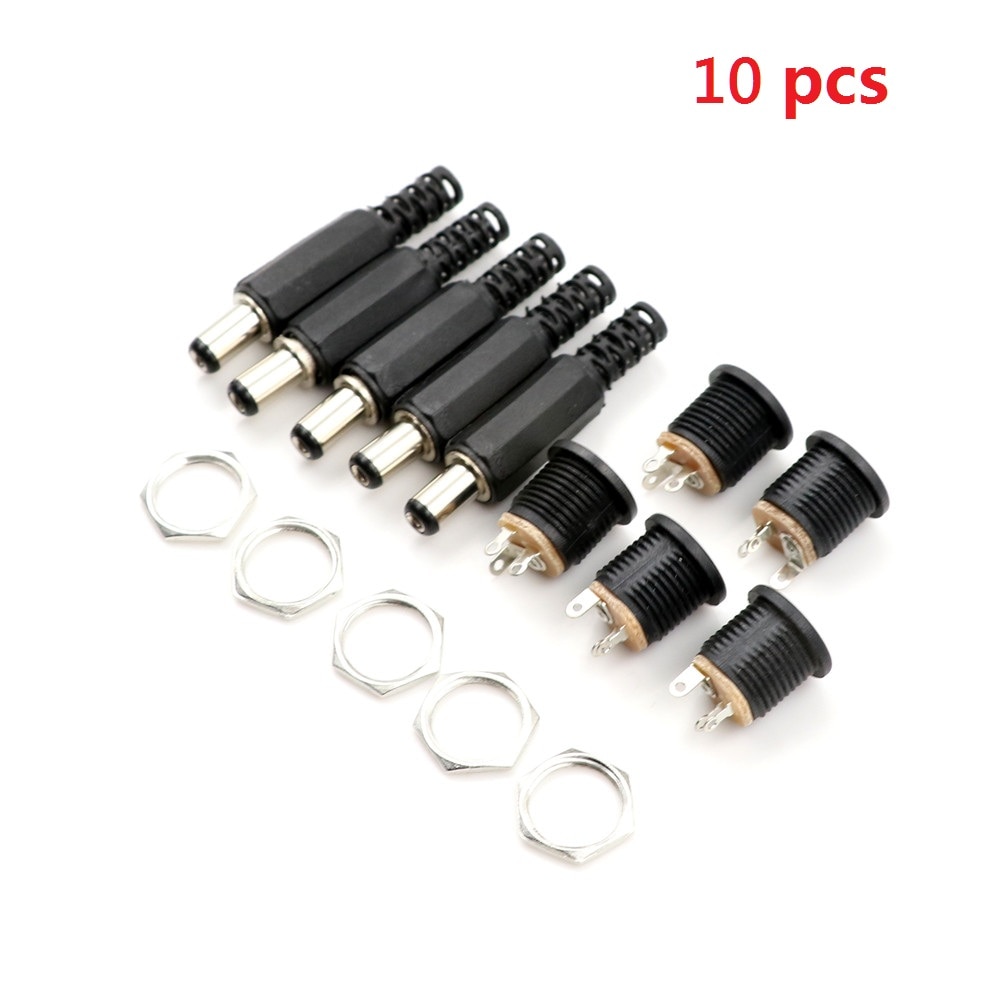 10 pcs 12V 3A Plastic Male Plugs + Female Socket P... – Grandado