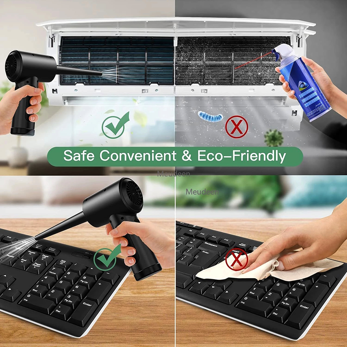 Electric Air Duster Blower Cordless Keyboard Clean... – Grandado