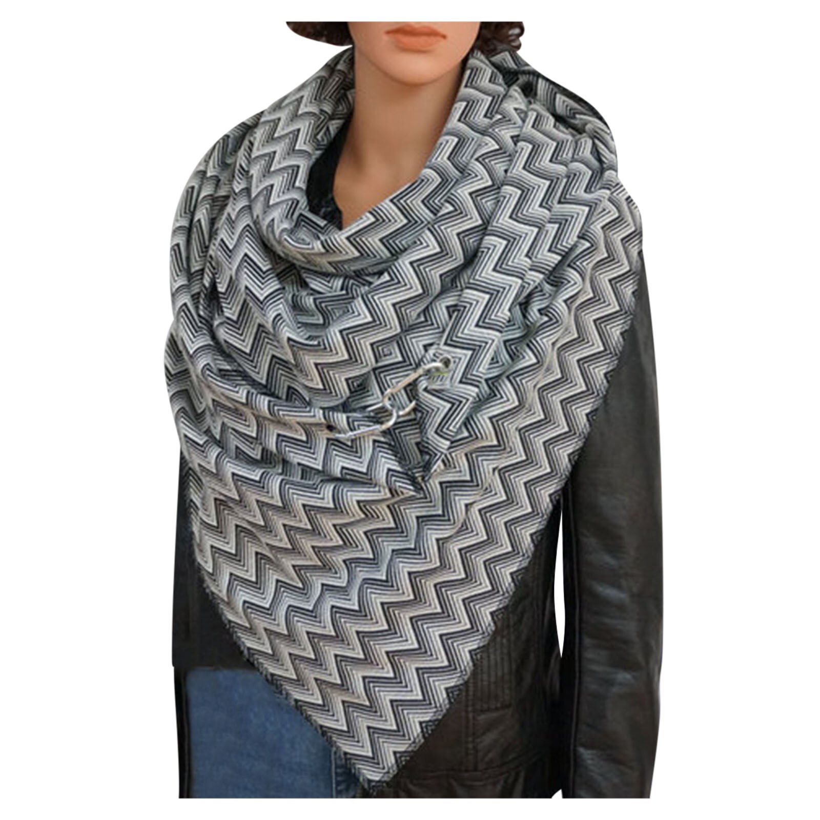 Autumn And Winter Warm Thick Scarf Women Leaves Pr... – Grandado