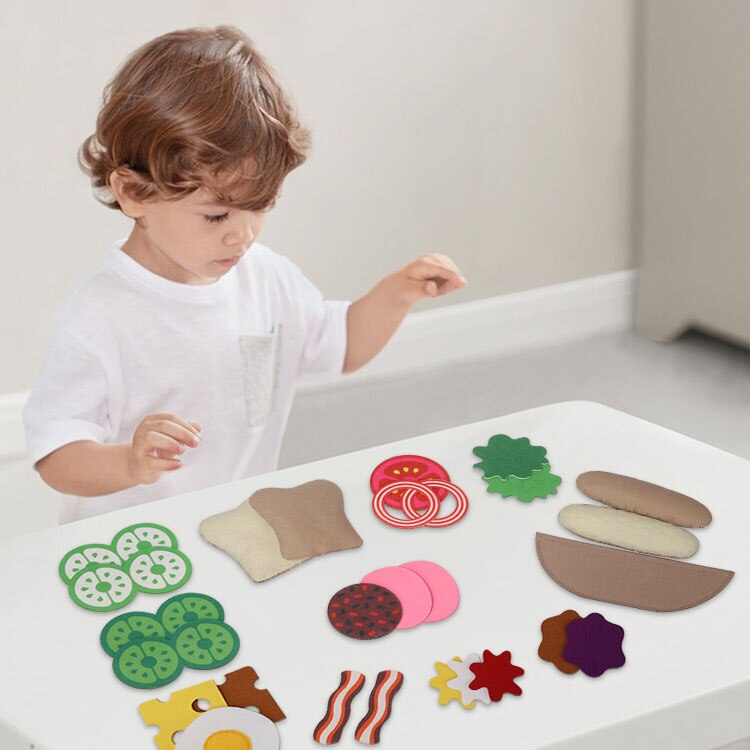 Felt Play Food Sandwich Set Pizza Play Food Set – Grandado