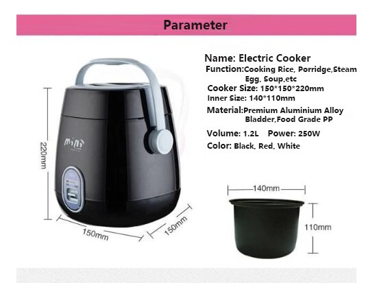 Mini Rice Cooker 1.2L Children's Porridge Cooking ... – Vicedeal