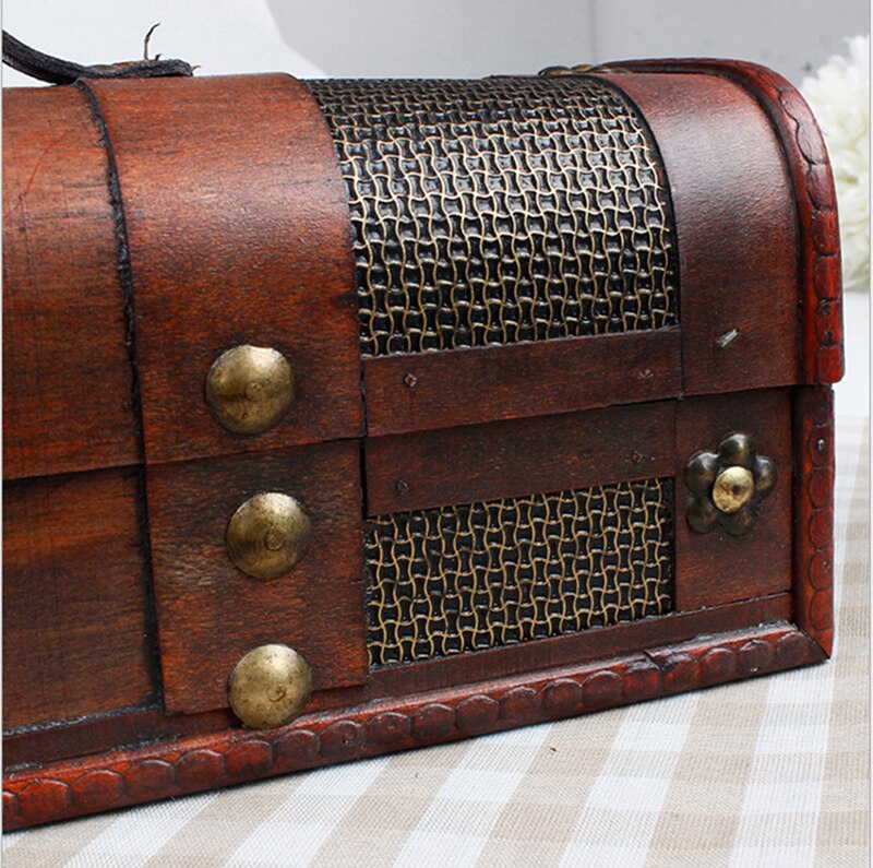 Wooden Treasure Chest Storage Box with Straps Old-... – Grandado