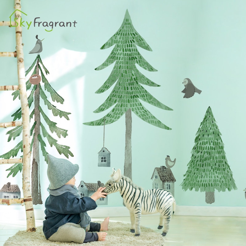 Large Fresh Christmas Tree Wall Stickers Self-adhe... – Grandado