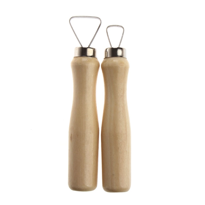 10 Pcs Wood Pottery Clay Sculpture Loop Tool with Stainless Steel Flat ...