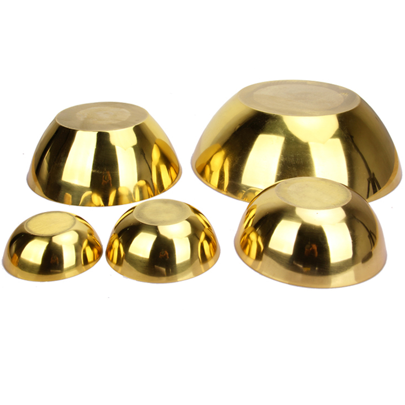 Tableware thick gold Copper bowls cutlery rice wat... – Vicedeal