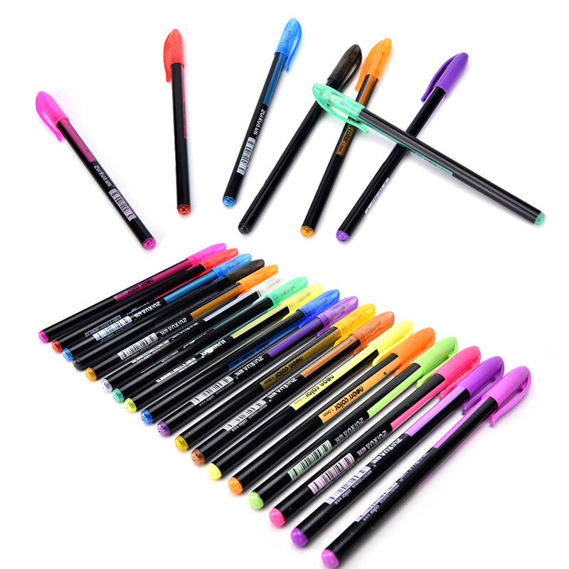 48Pcs 48 Colors Yellow Pens Filling Roller Ball Pa... – Vicedeal