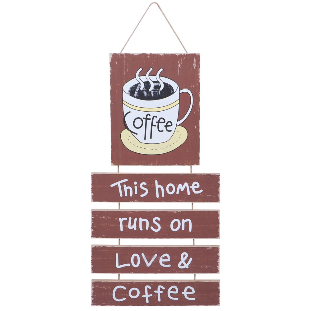 Coffee House Retro Art Hanging Sign Wooden Plank S... – Vicedeal