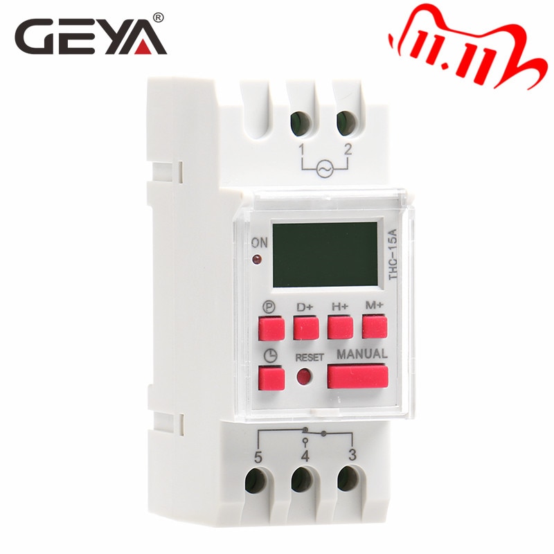 Geya din rail dc timer switch 16a 20a 30a ugentlig... – Grandado