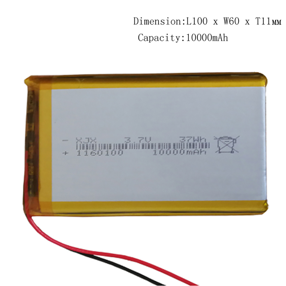 1160100 1260110 Battery 3.7V 10000mAh Lithium poly... – Grandado