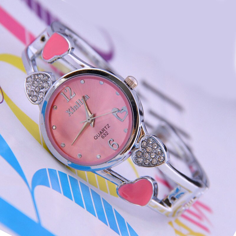 Korean brand heart-shaped diamond bracelet watch q... – Grandado