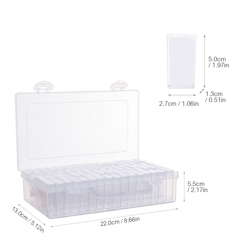 24/42/64 Bottles Clear Diamond Storage Box Plastic... – Grandado
