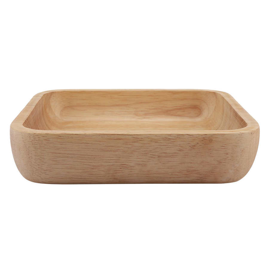 Rubber Wood Food Tray Dinner Dish Bowl Snack Servi... – Grandado