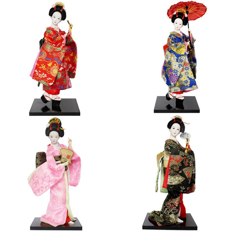 Japanese Lovely Geisha Figurines dolls with beauti... – Grandado