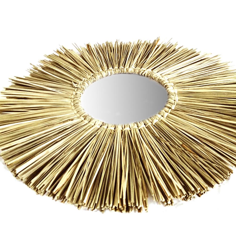 Nordic Handmade Wall Mirror Woven Makeup Mirror Bo... – Grandado