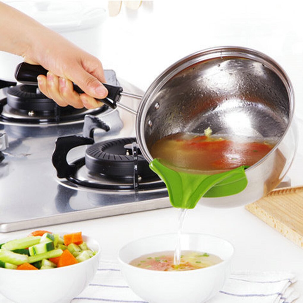 Anti-spill Silicone Slip On Pour Soup Spout Funnel... – Vicedeal