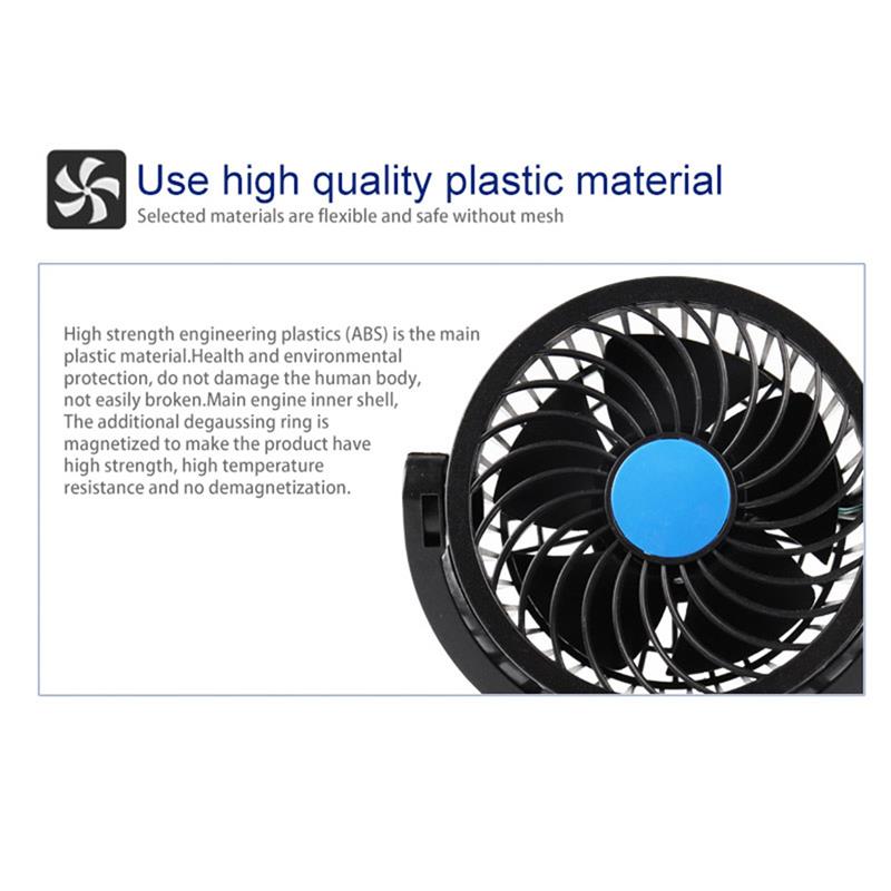 Dual Head Usb Auto Geluidsarme Ventilator Elektris... – Grandado