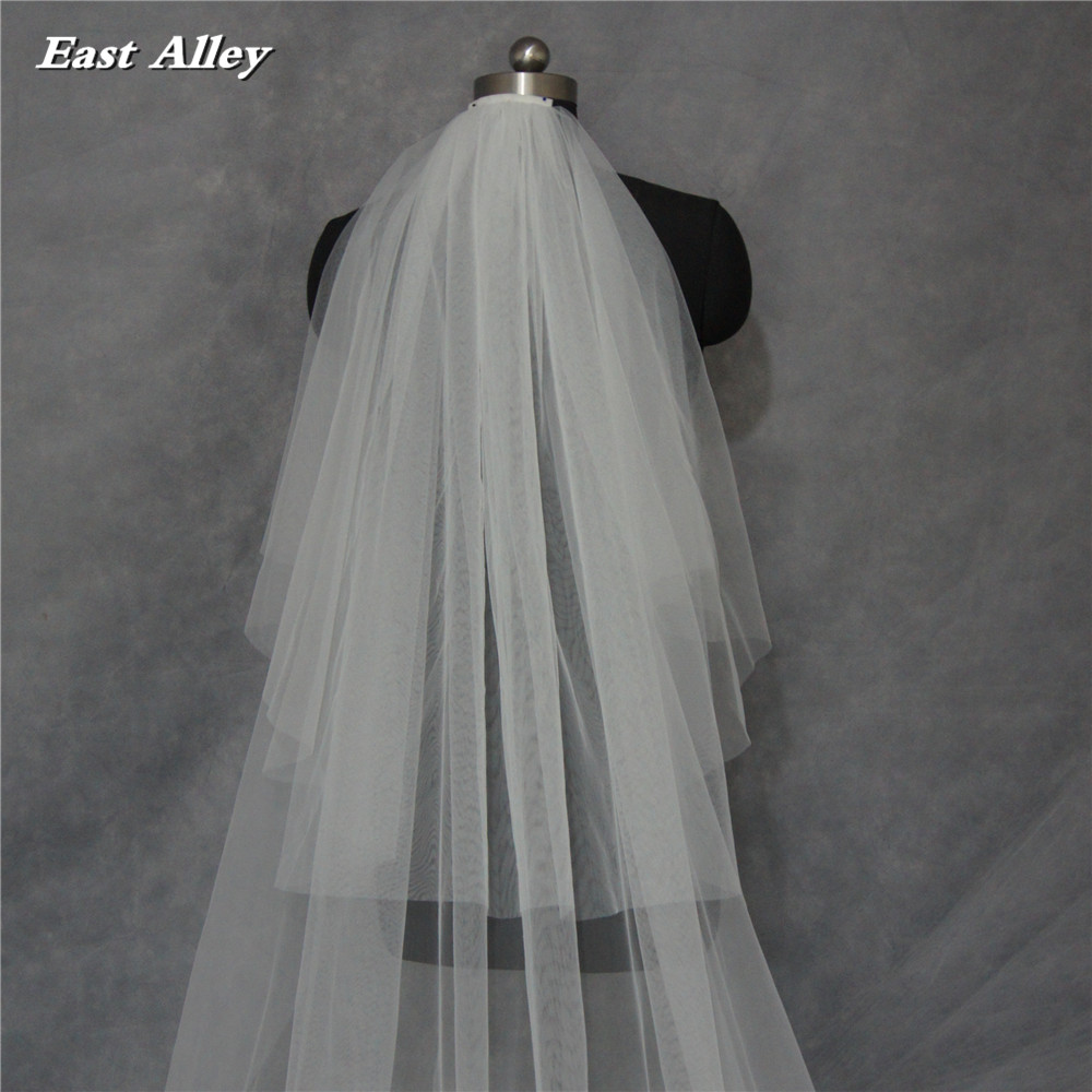 Popular Style White or Ivory 2 Layer Blusher Veil ... – Vicedeal