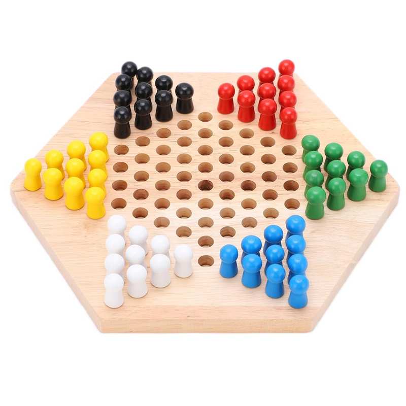 Foldable Chinese Checkers Wooden Colorful Chinese ... – Grandado