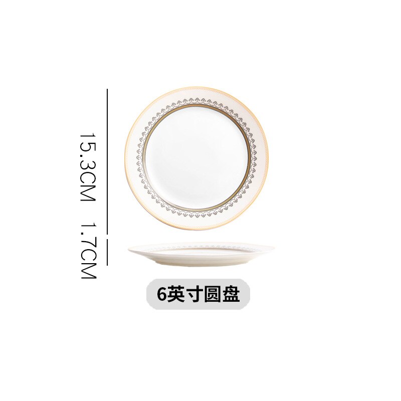 European-style Ceramic Dinner Plate Marbled Wester... – Vicedeal