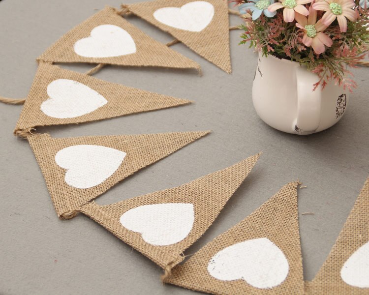 Colorful Linen Flags Pennant Hanging Banner Weddin... – Grandado