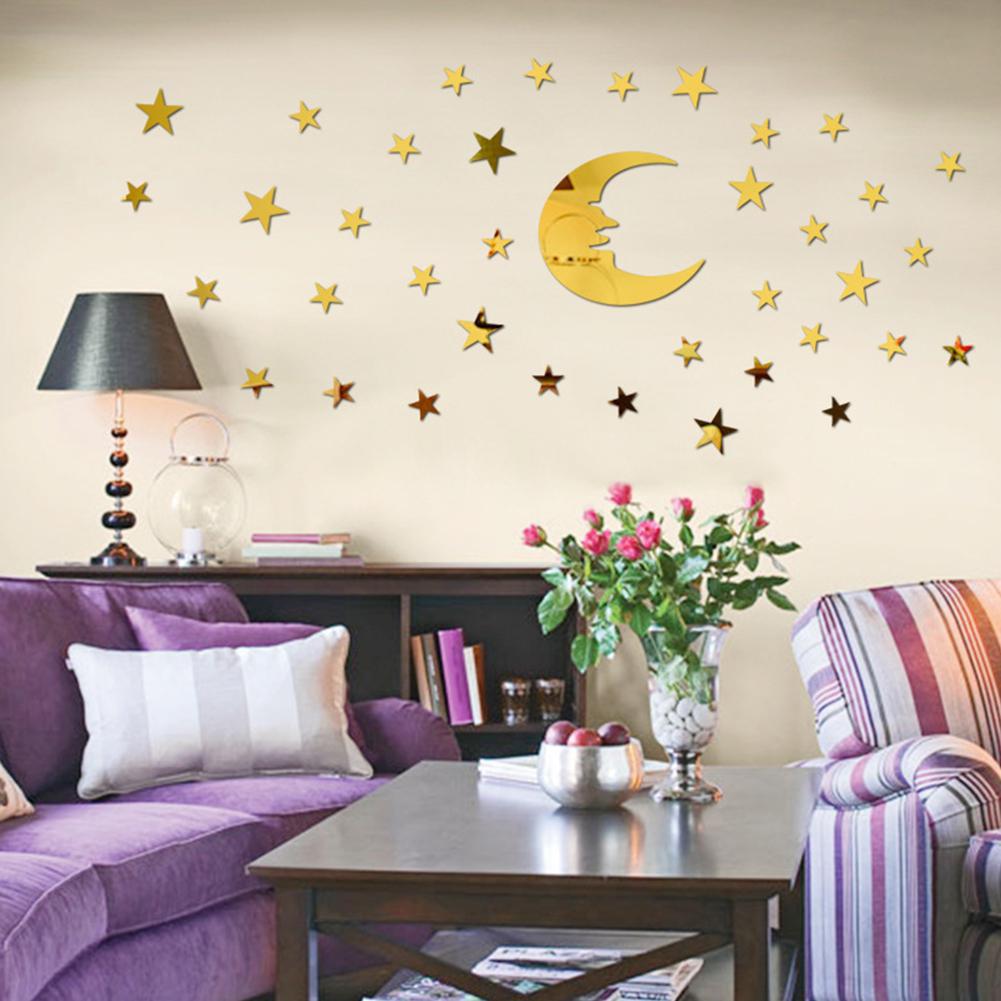 39Pcs/Set Mirror Wall Stickers with Moon Star Patt... – Vicedeal
