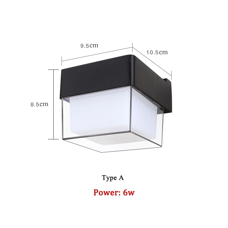 6W/12W LED Wall Light Waterproof IP54 Porch Light ... – Grandado