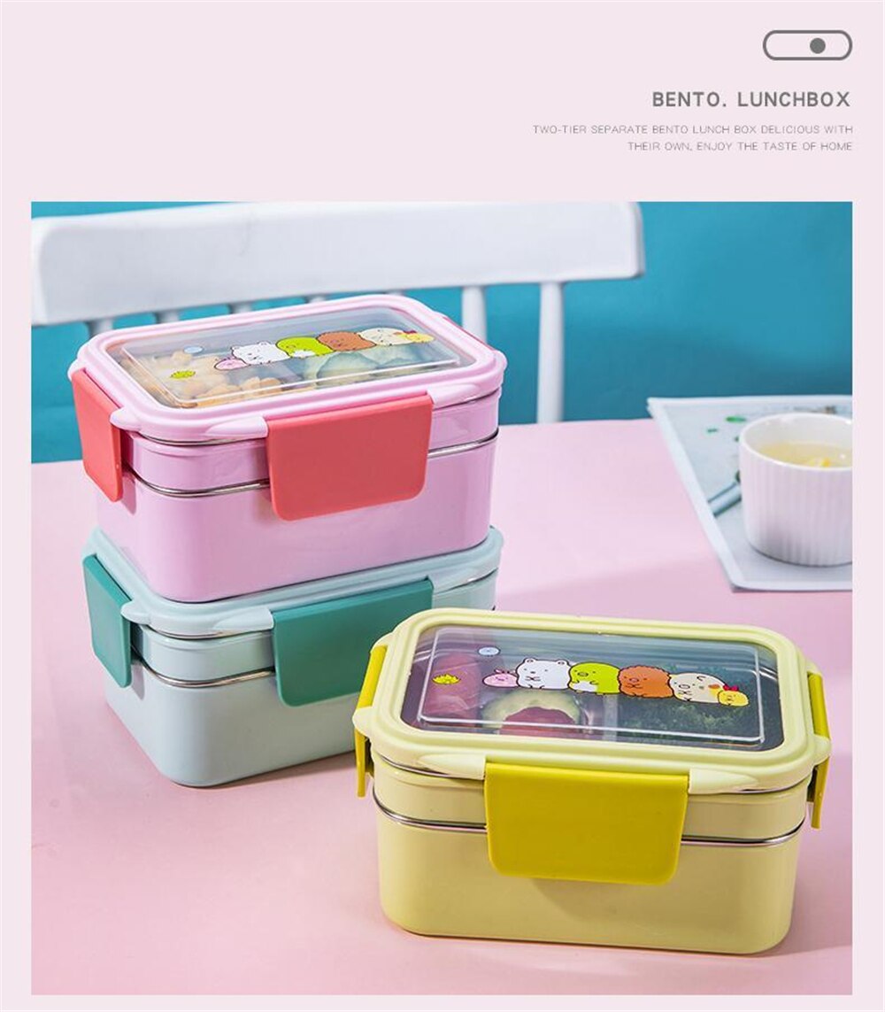 1200Ml Lunchbox Dubbele Laag Roestvrij Staal Bento... – Grandado