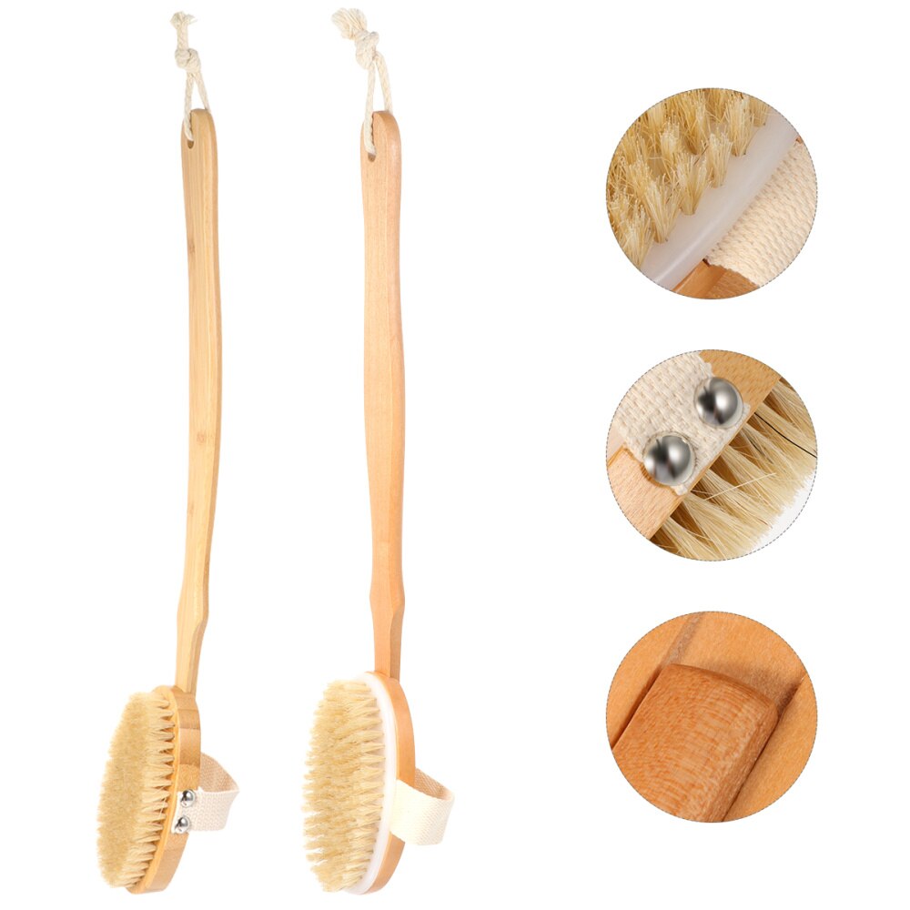 2Pcs Bad Douche Body Borstel Lange Steel Back Huid... – Grandado