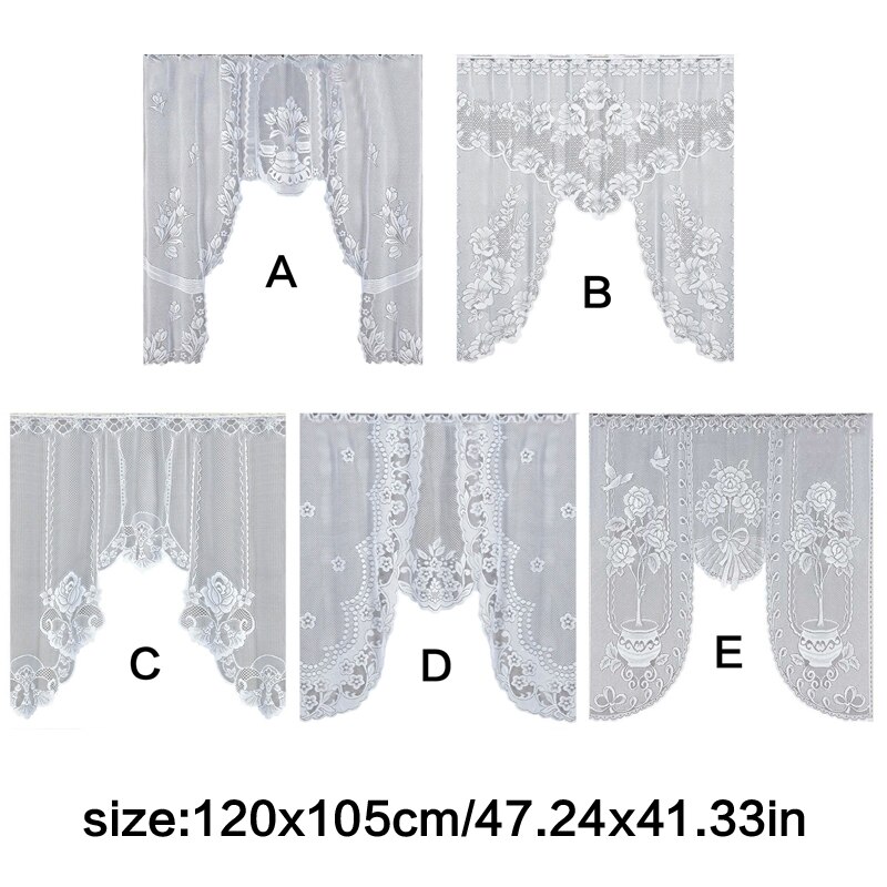 European Knitted Lace White Translucent Curtain Ki... – Grandado
