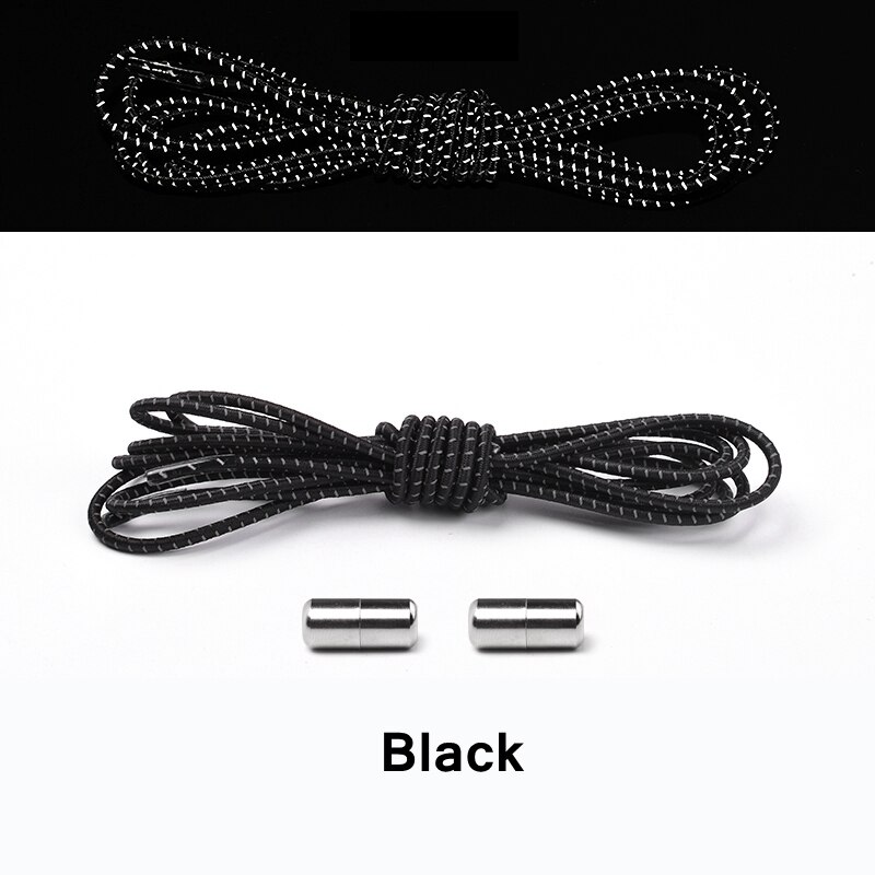 No Tie Shoelaces Reflective Elastic Shoelaces Meta... – Grandado