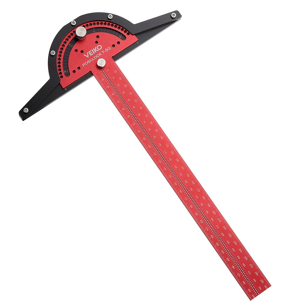 300mm T-Type Woodworkers Edge Rule Protractor Wood... – Vicedeal