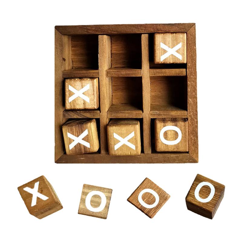 1 Set Tic Tac Toe Wooden Board Games OX Chess Pare... – Vicedeal