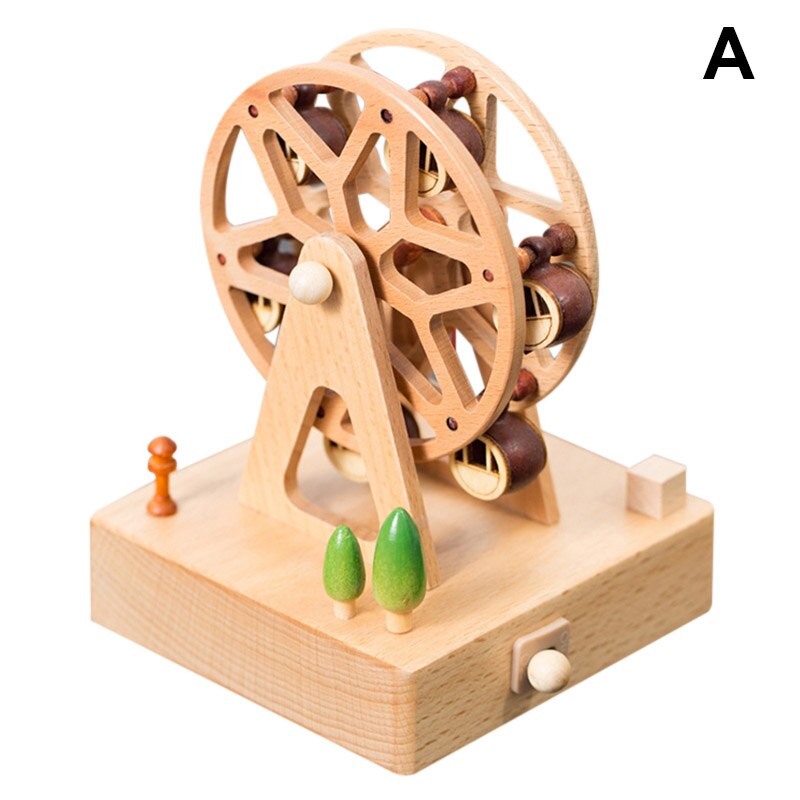 Ferris Wheel Carousel Wooden Music Box Wind Up Toy... – Grandado
