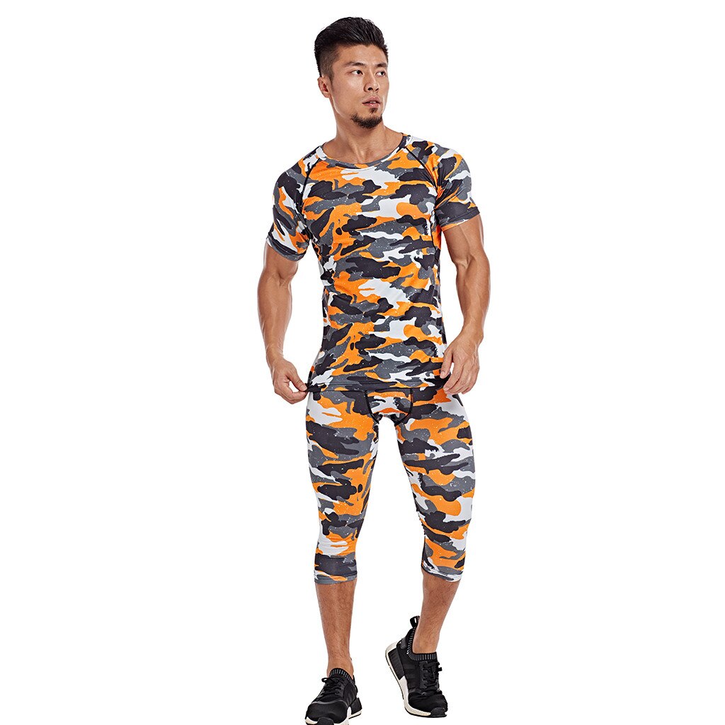 Running Sets Gym Sportswear Men Suit Fitness T-shi... – Grandado