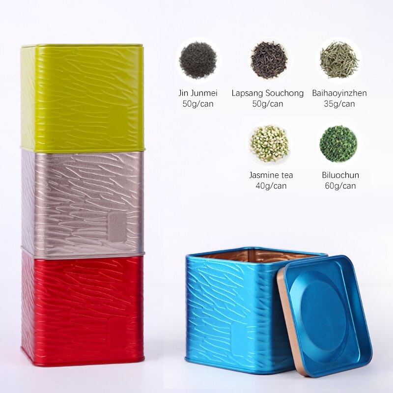 Tea Square Tin Can Black Tea Portable Tea Can Smal... – Grandado