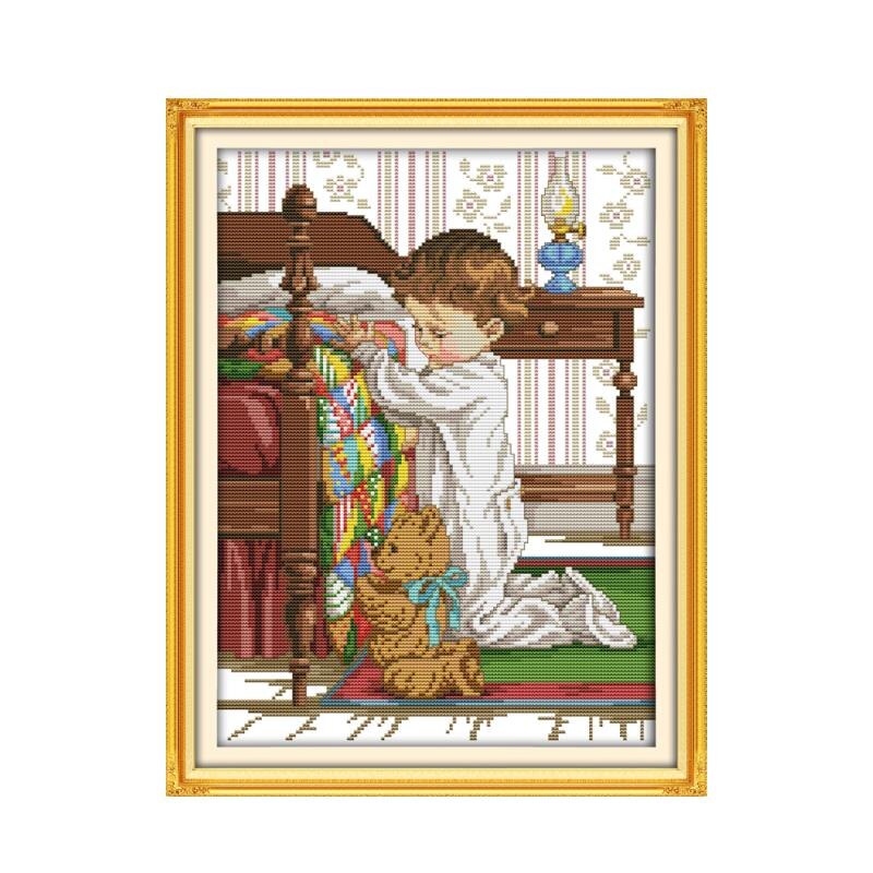 Orar além da cama kit ponto cruz pessoas 14ct cont... – Grandado