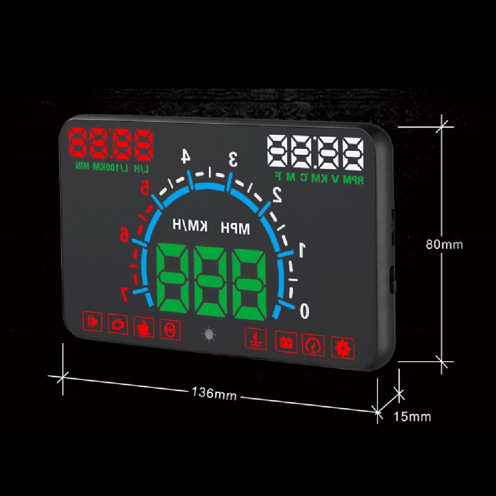 5,8 "E350 Auto GPS OBD2 Head Up Display HUD Tachom... – Vicedeal
