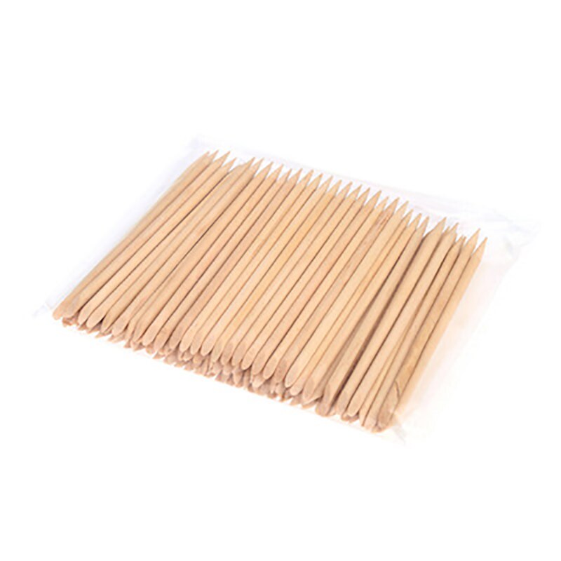 100 Pcs/Pack Nail Art Tools Orange Wood Stick Cuti... – Grandado