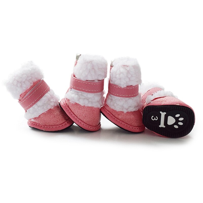 4 Pc/ Set Cute Puppy Shoes For Small Dog Winter Sn... – Grandado