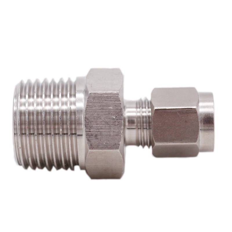 6mm Compression x 1/2" Male NPT Bored Through SUS3... – Grandado