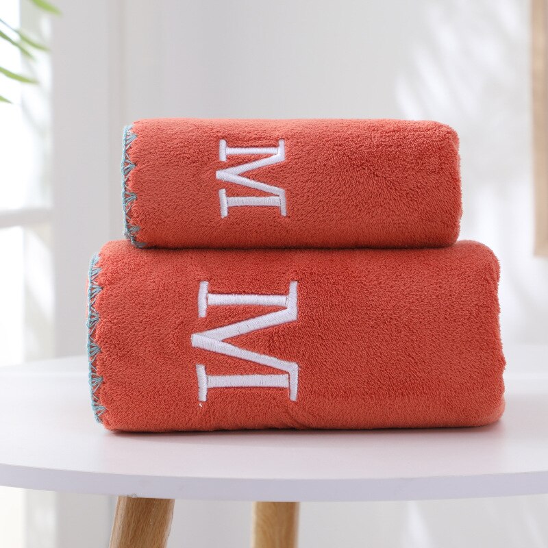 Plain Coral Fleece Towel Set for Adults Kids Embro... – Grandado