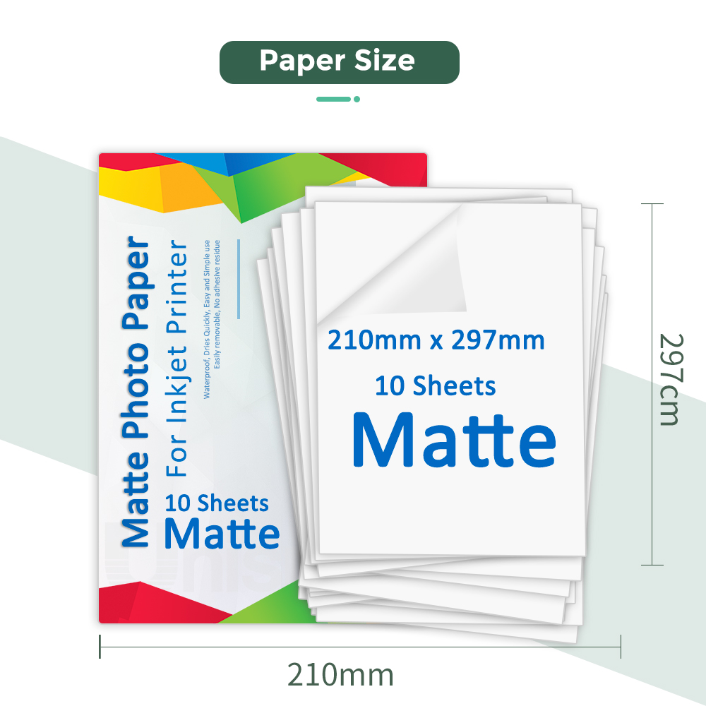 10 Sheets A4 Matte Photo Paper 128g 210mm x 297mm ... – Grandado