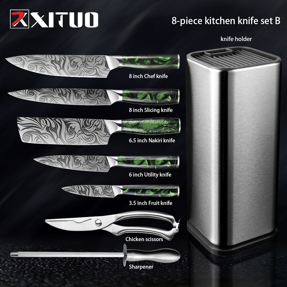 XITUO 1-8 PCS Kitchen Knives 5Cr15 Stainless Steel... – Vicedeal