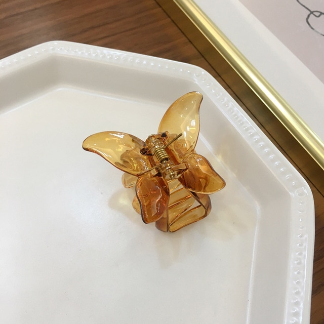 Butterfly Catch Clip Transparent Medium Hair Claw ... – Vicedeal