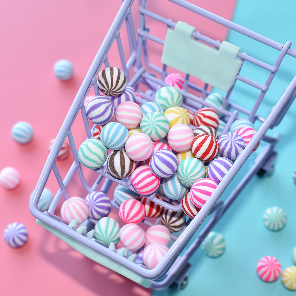 10pcs 10mm Rainbow Polymer Clay Candy Miniatures C... – Grandado